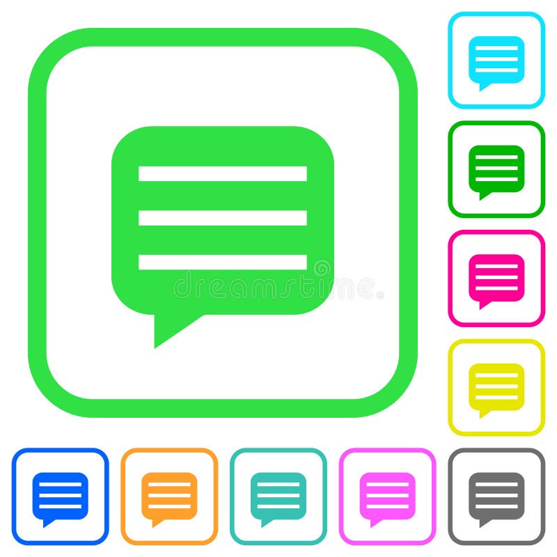 Message Box with Rows Vivid Colored Flat Icons Stock Vector ...