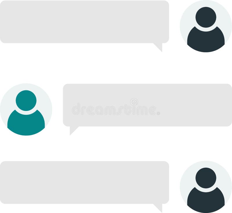 Message Boxes and Chats Illustration in Minimal Style Stock Vector ...