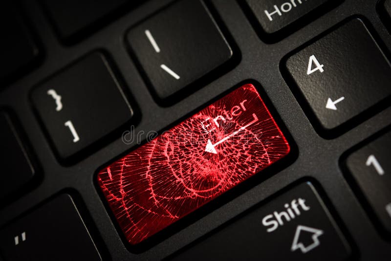 Message on Broken Red Enter Key of Keyboard Stock Photo - Image of ...
