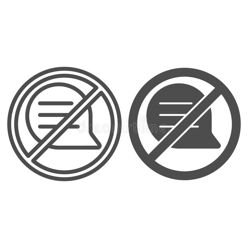 Message Bubble Ban Line and Solid Icon, Prohibited Elements Concept ...