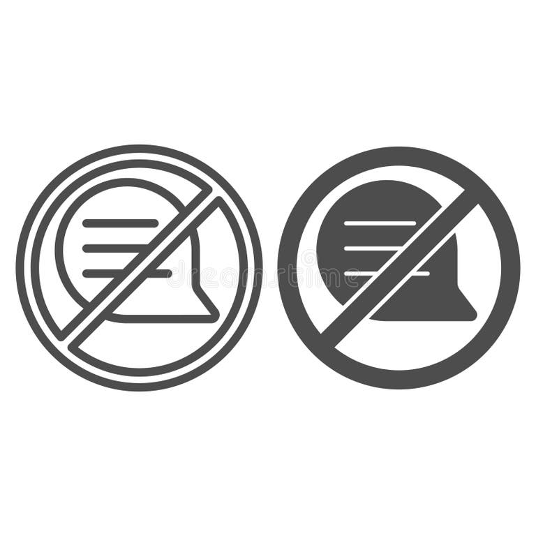 Message Bubble Ban Line and Solid Icon, Prohibited Elements Concept ...