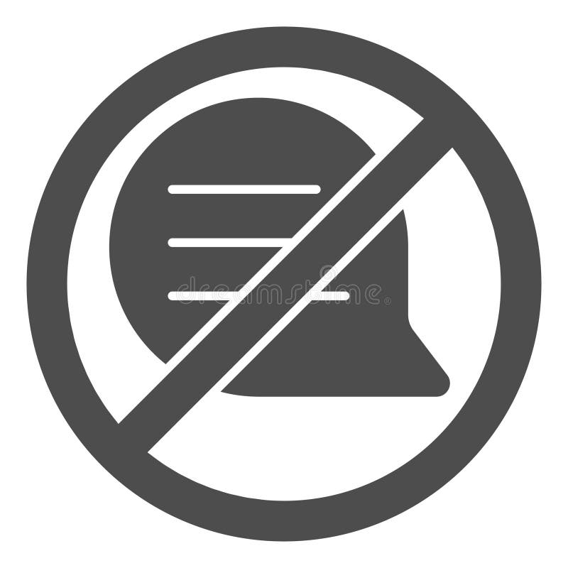 Message Bubble Ban Solid Icon, Prohibited Elements Concept. Vector ...