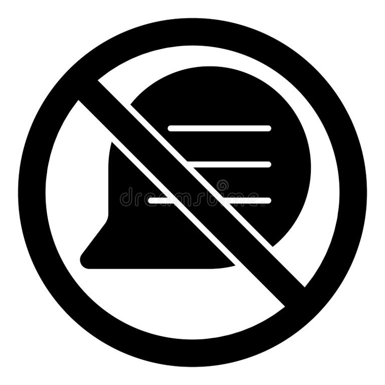 Message Bubble Ban Solid Icon, Prohibited Elements Concept. Vector ...