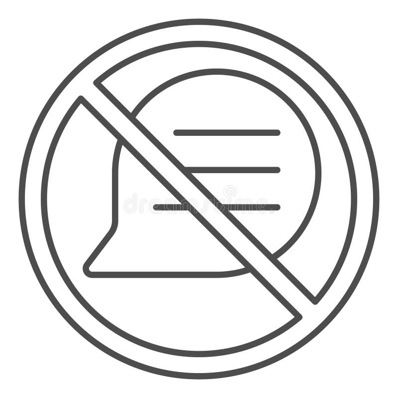 Message Bubble Ban Thin Line Icon, Prohibited Elements Concept. Vector ...