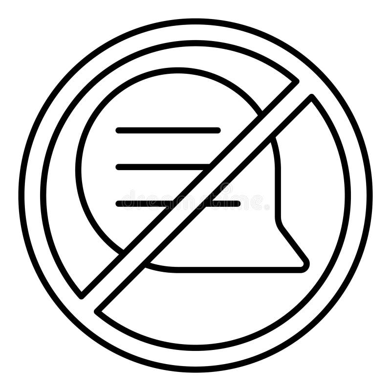 Message Bubble Ban Thin Line Icon, Prohibited Elements Concept. Vector ...