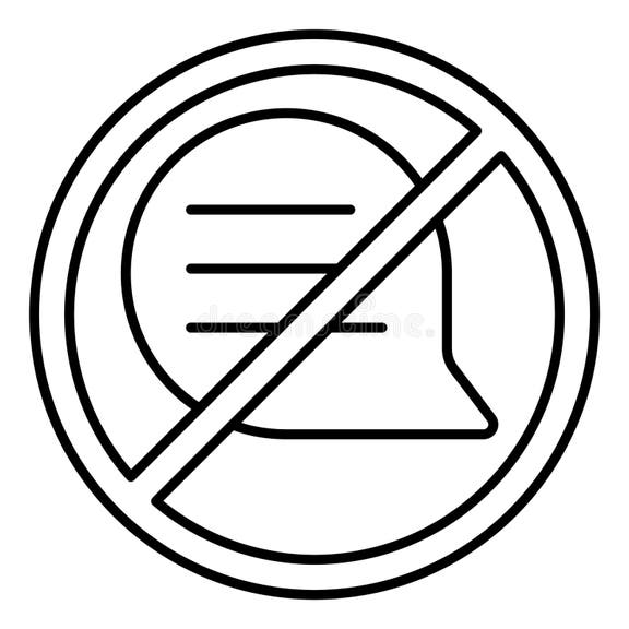 Message Bubble Ban Thin Line Icon, Prohibited Elements Concept. Vector ...