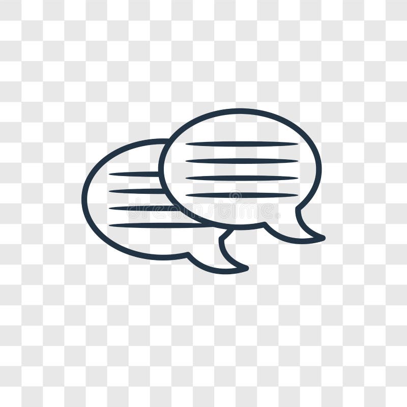 Message Concept Vector Linear Icon Isolated on Transparent Background ...