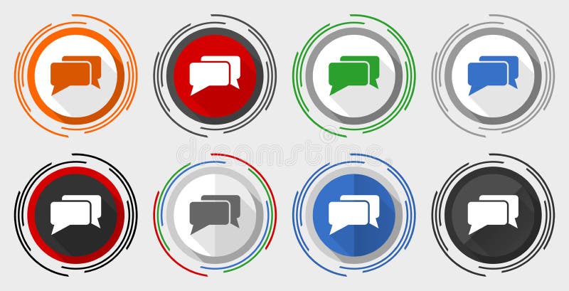 Message, Bubble, Dialog Modern Design Flat Graphic in 8 Options for Web ...