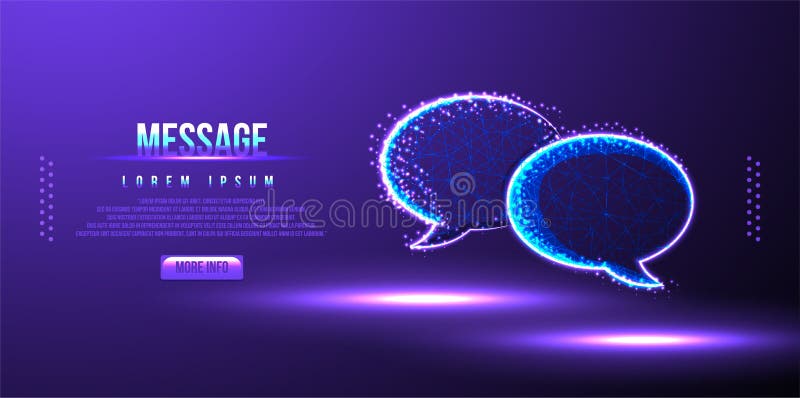 Message, Bubble Speech Low Poly Wireframe Vector Illustration Stock ...