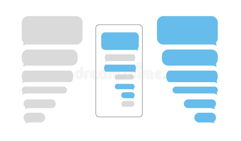 Message Bubbles Chat on Smartphone Icons. Vector Design Template of ... Message Bubbles Chat on Smartphone Icons. Vector Design Template of ...