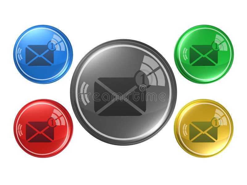 Message,button, 3d Illustration Stock Illustration - Illustration of ...