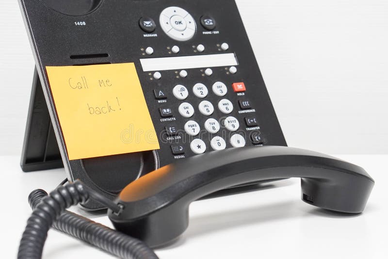 Message of Calling Back on Sticky Note Attach To IP Phone Stock Image ...