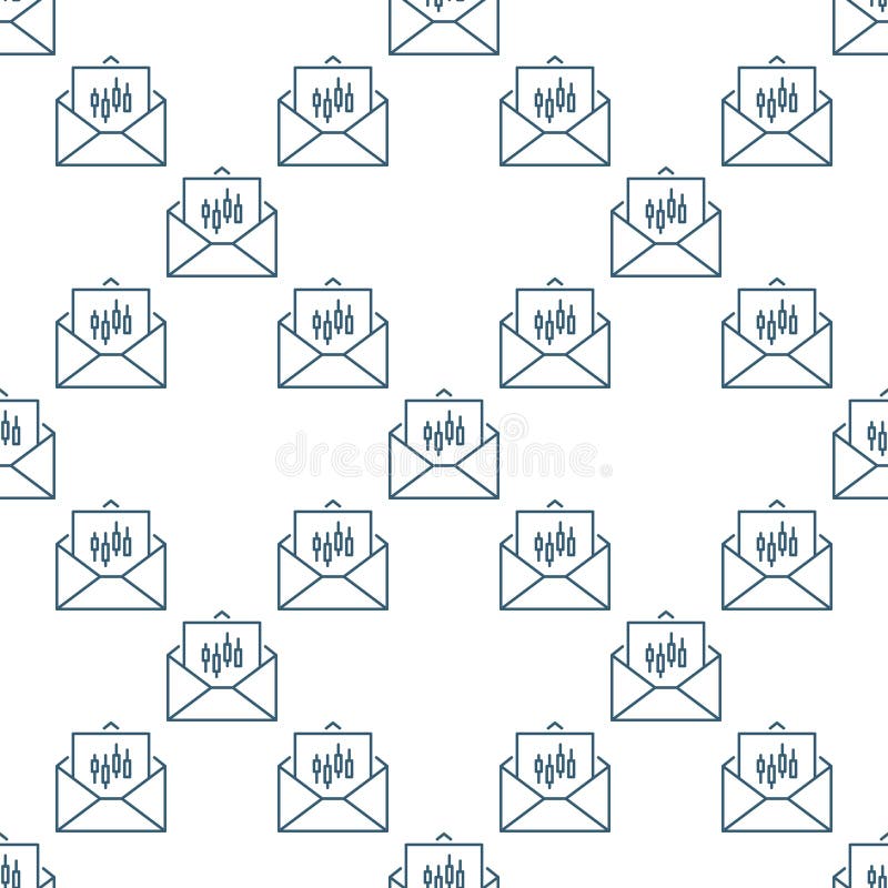 Message with Candlestick Pattern Vector Outline Seamless Pattern Stock ...