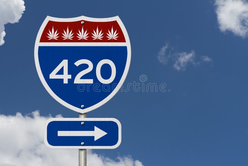 420 Message with Cannabis Leaves on a Sign Stock Photo - Image of ...