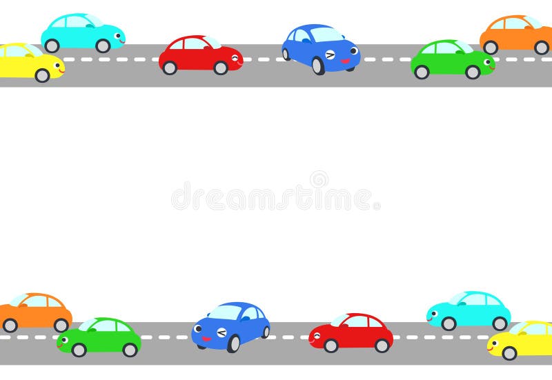 Message Card Illustration of a Car Changing Lanes while Winking Stock ...
