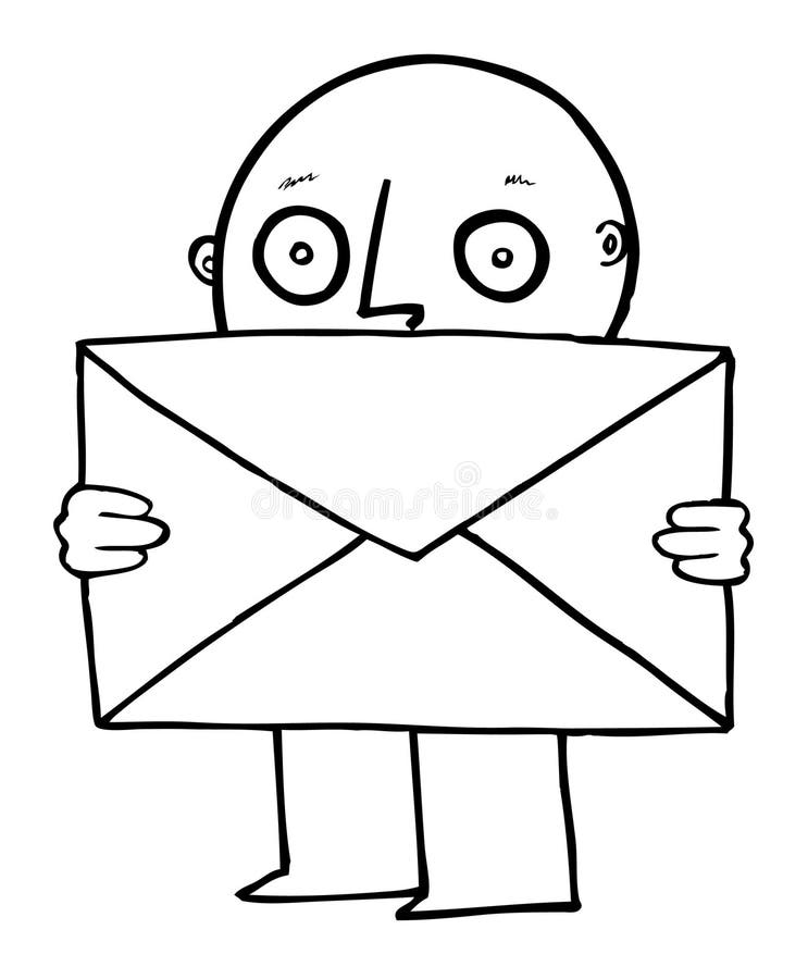 Message Cartoon Holding Envelope Stock Vector - Illustration of hold ...