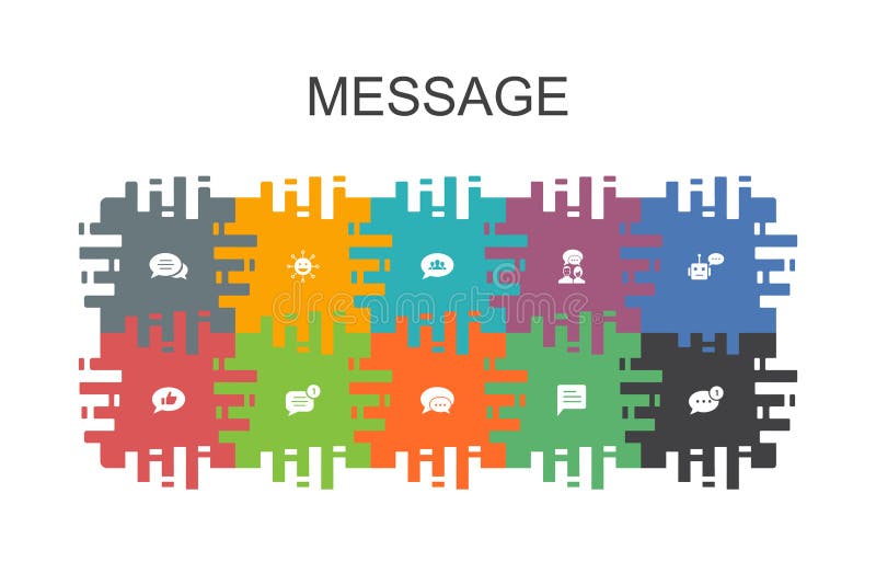Message Cartoon Template with Flat Stock Vector - Illustration of ...