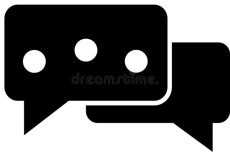 Message Chart Symbol, Question and Comments Icon, Bubble Message Black ...