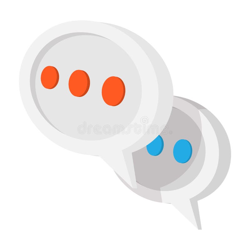 Message or Chat Cartoon Icon Stock Vector - Illustration of color ...