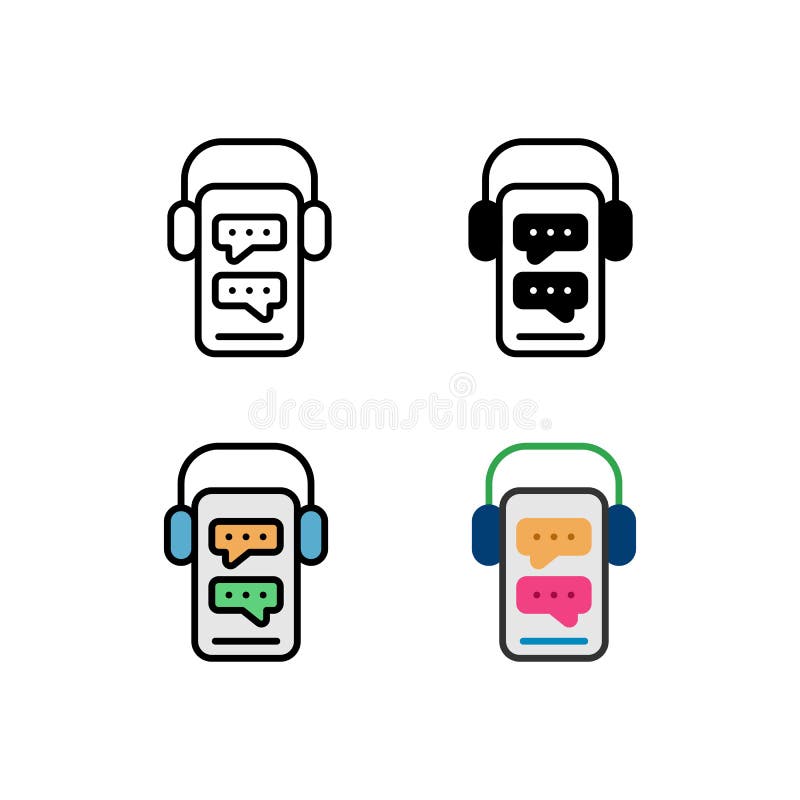 Message Chat Conversation Audio Smartphone Function Icon, Logo, and ...