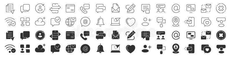 Message and Chat Line Excellent Icons Collection in Two Different ...