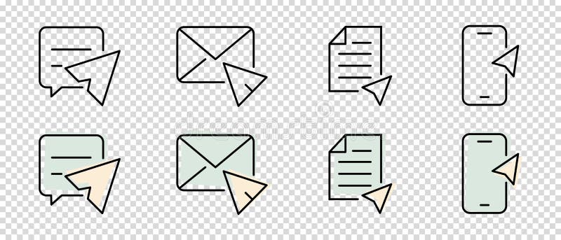Message Chatting Icon Set - Different Vector Illustrations Isolated on ...