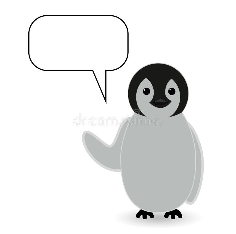 A Message , Chit Chat or Speech Bubble with Cute Penguin Stock ...