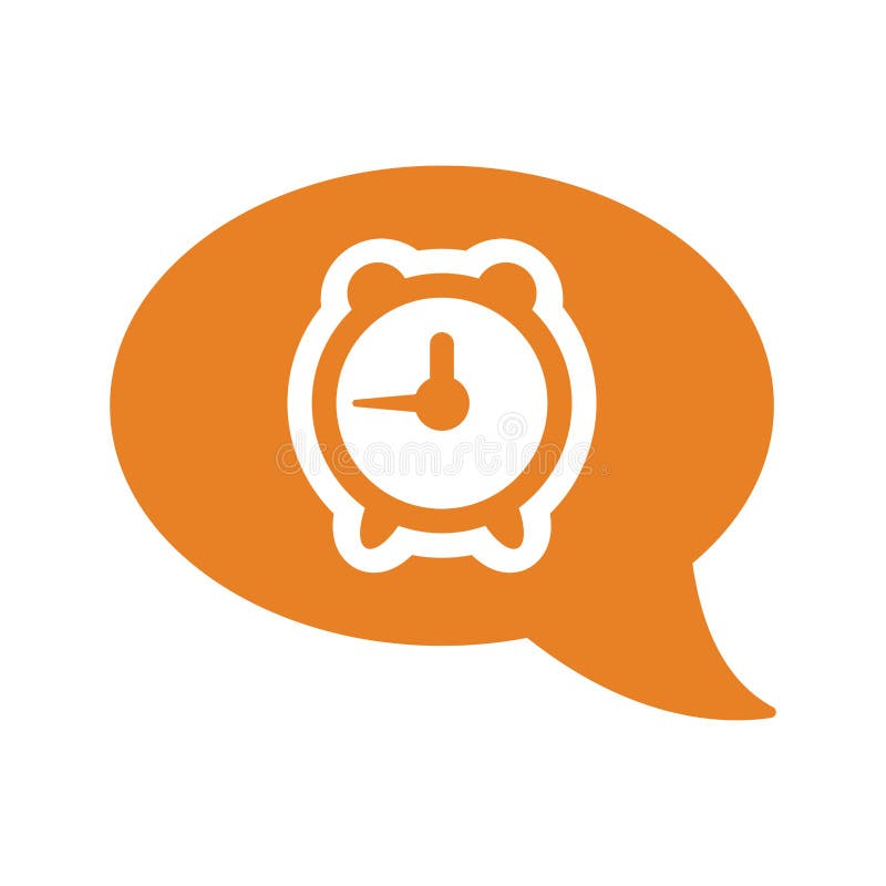 Message, Clock, Communication, Time Service Icon. Orange Color Vector ...
