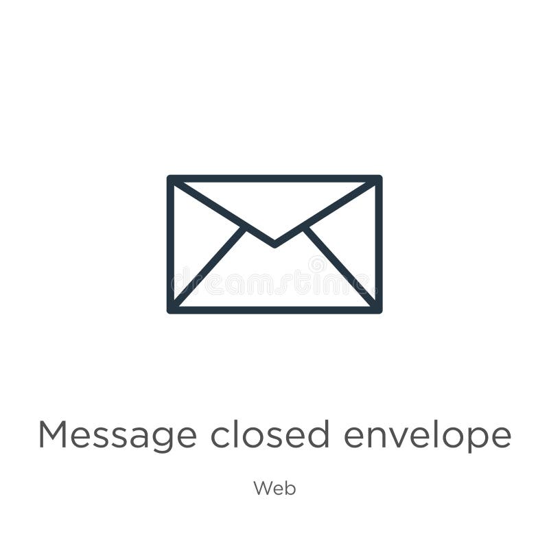 Message Closed Envelope Icon Vector Sign and Symbol Isolated on White ...