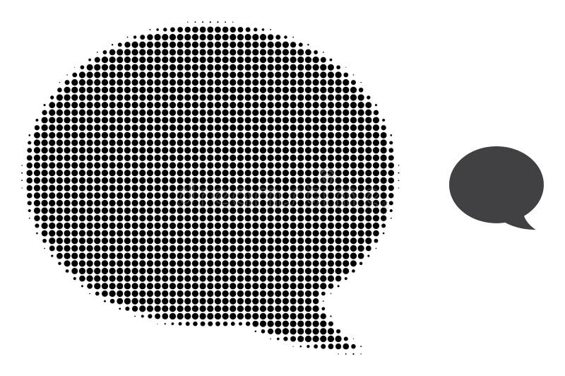 Message Cloud Halftone Dotted Icon Stock Vector - Illustration of ...