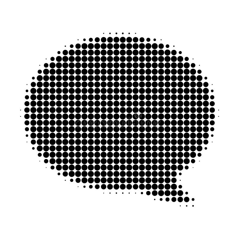 Message Cloud Halftone Dotted Icon Stock Vector - Illustration of quote ...