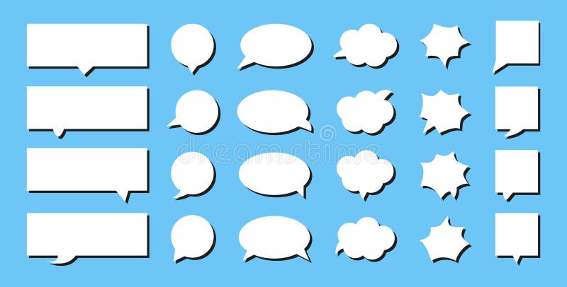 Message Comments White Chat Box. Collection of Flat Style Speech ...