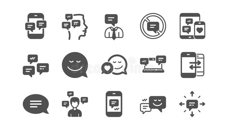Message and Communication Icons. Group Chat, Speech Bubble and Sms ...