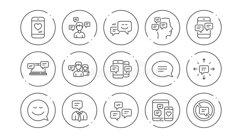 Message and Communication Icons. Group Chat, Speech Bubble and Sms ...