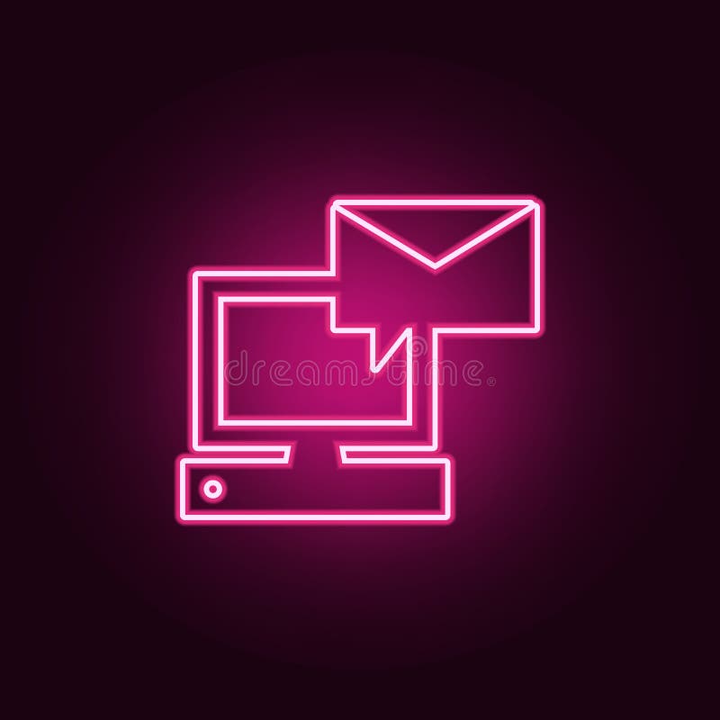 Computer Network Icon Elements Neon Style Icons Stock Illustrations ...