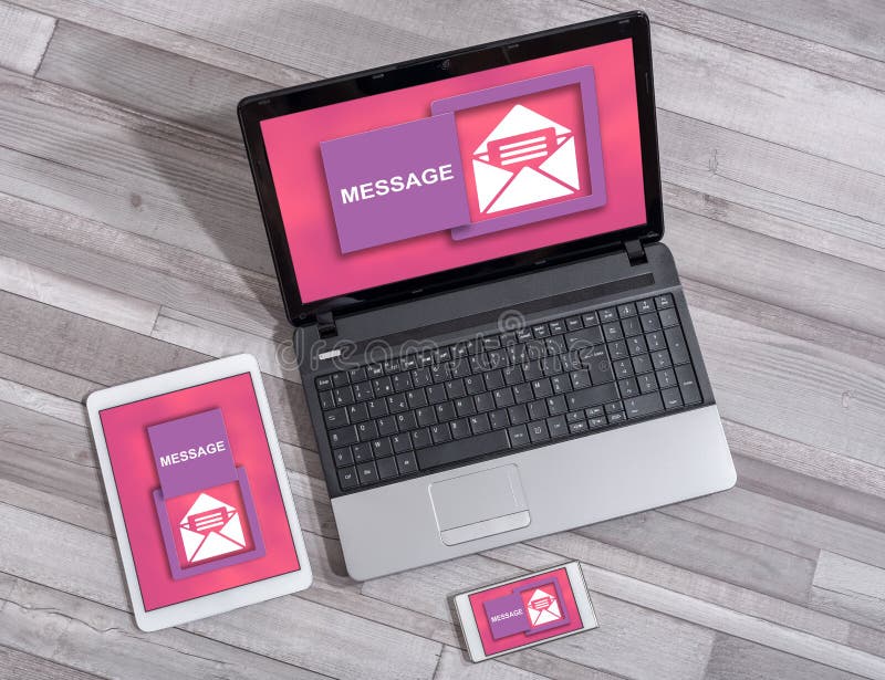 Message Concept on Different Devices Stock Image - Image of mail ...