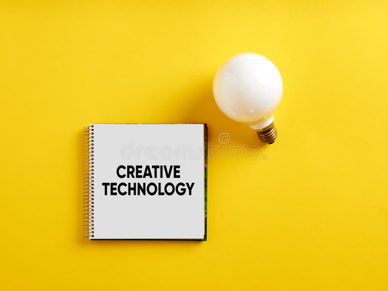 The Message Creative Technology on Notepad with a Light Bulb. Creative ...