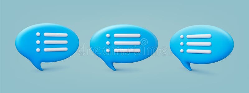 Message 3d Bubbles Vector Icons. Voice Speech Balloons, Different Talk ...