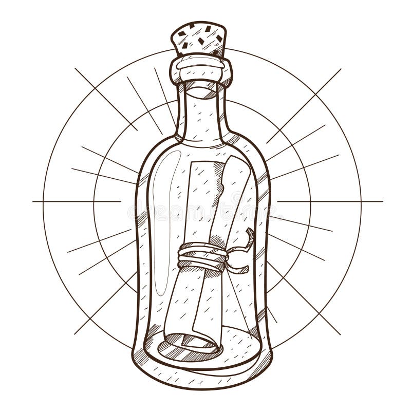 Bouteille De Rhum De Pirate Illustration de Vecteur - Illustration du ...