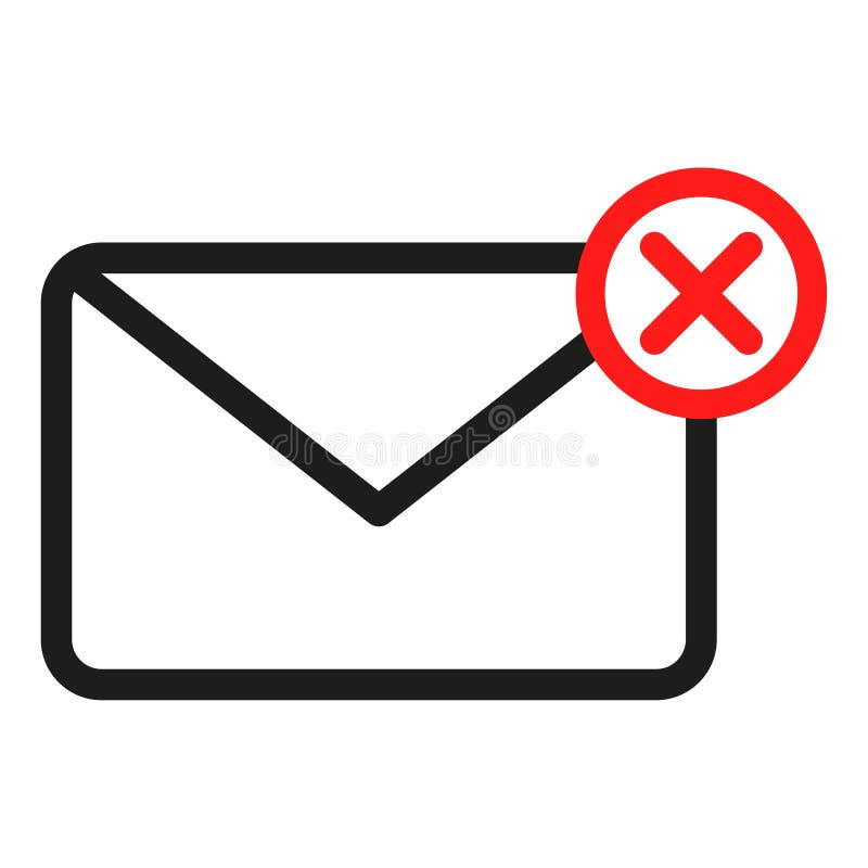 Message Delete Icon. Mail Rejected Symbol. Error Notification Mark ...
