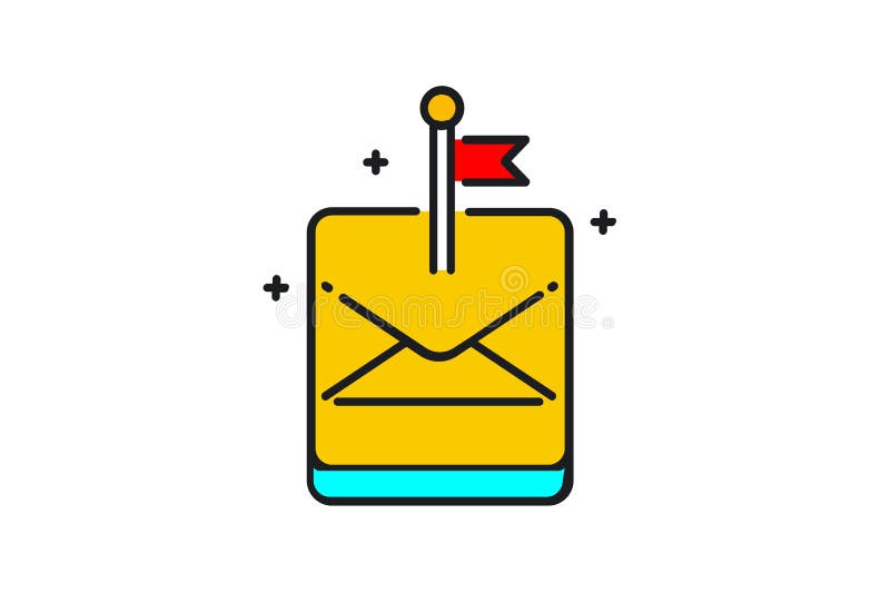 Flag Mail Location Isolated Vector Illustration Which Can Be Easily ...