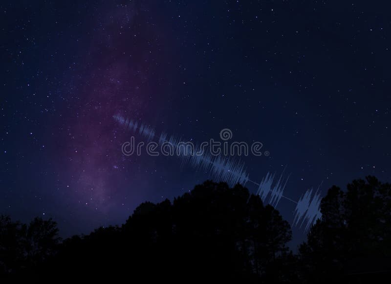 Message from Space on a Starry Night Stock Image - Image of space, grey ...