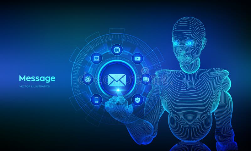 ICT. Information and Communication Technology Concept on Virtual Screen ...