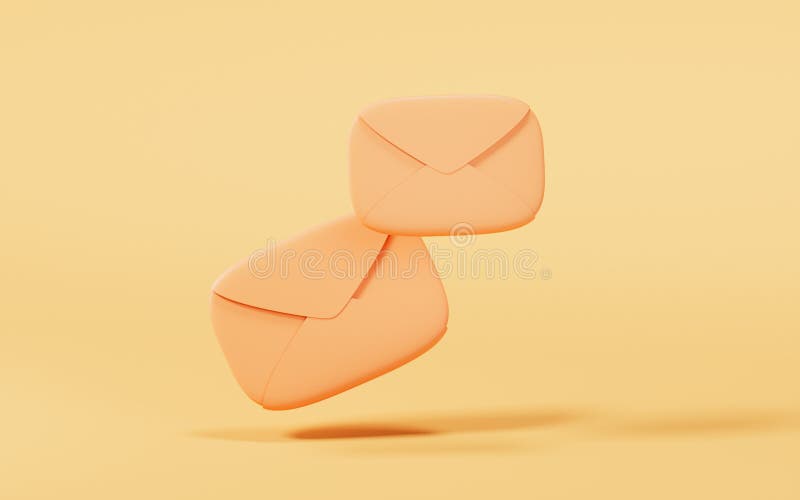 Message Envelope with Cartoon Style, 3d Rendering Stock Illustration ...