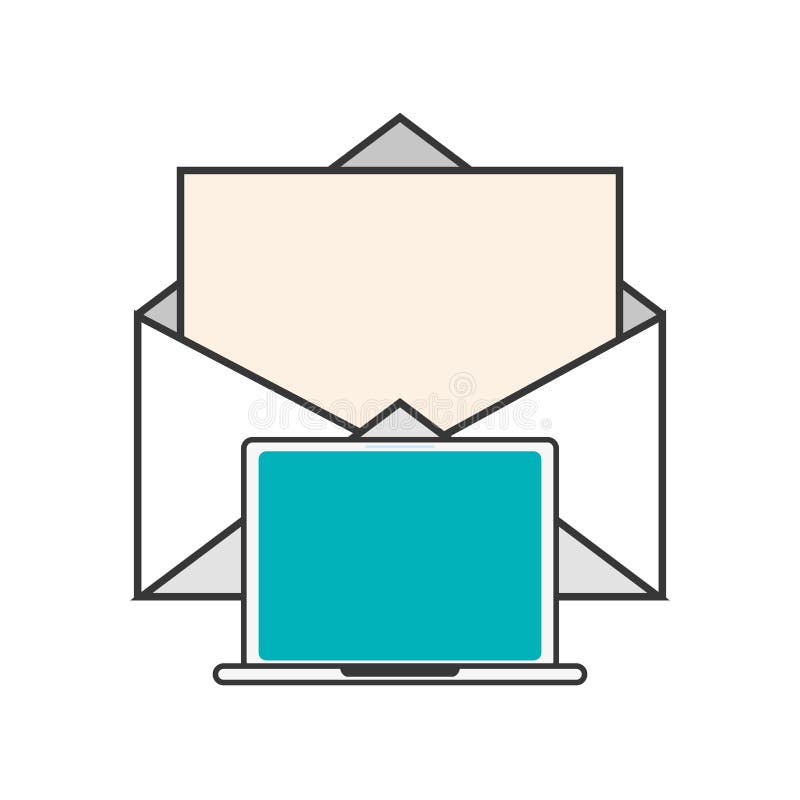 Message Envelope and Computer Icon Stock Vector - Illustration of ...