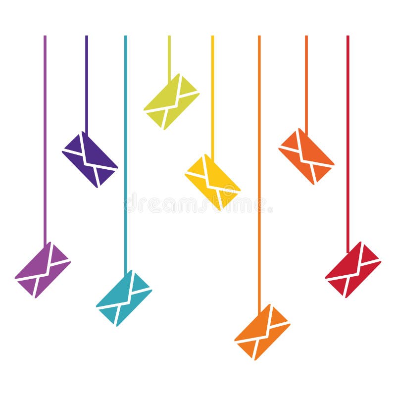 Message Envelope Mail Related Icons Image Stock Illustration ...