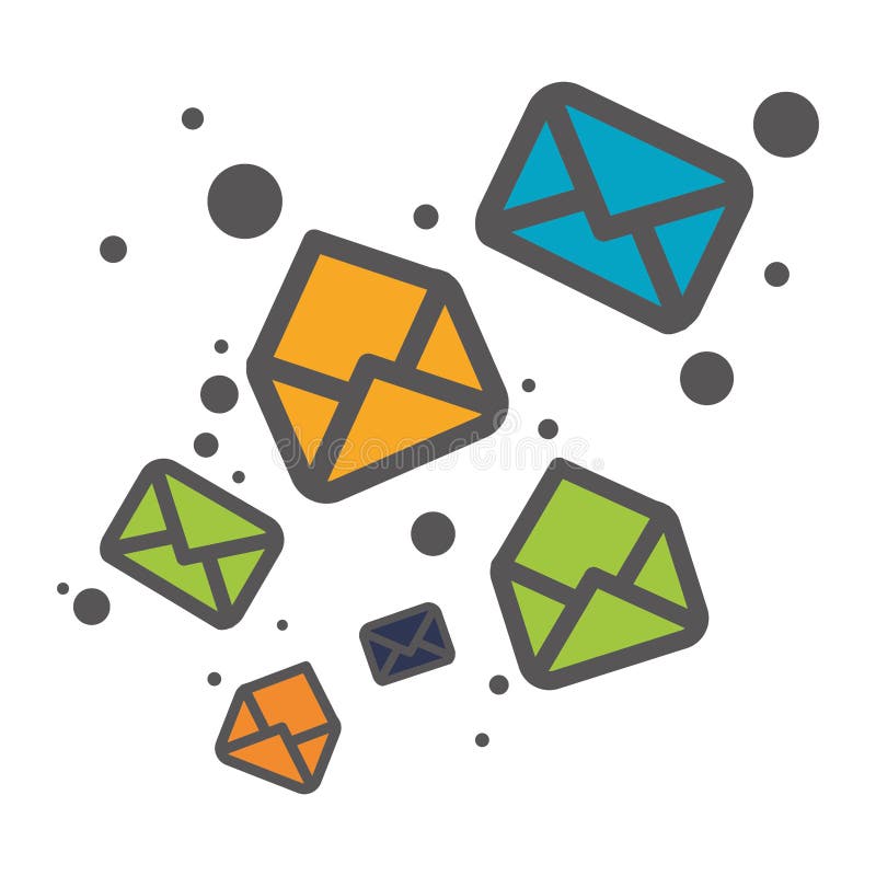 Message Envelope Mail Related Icons Image Stock Illustration ...