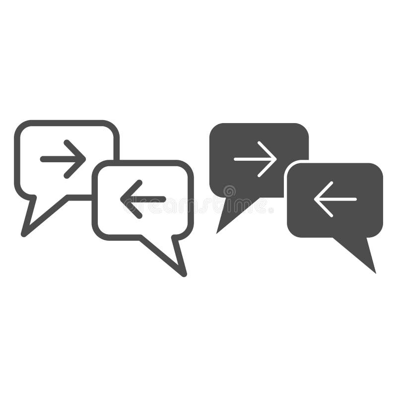 Message Exchange Line and Glyph Icon. Dialog Vector Illustration ...