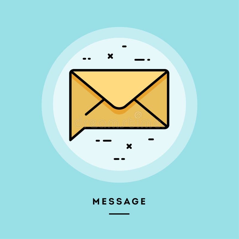 Message, Flat Design Thin Line Banner. Stock Vector - Illustration of ...