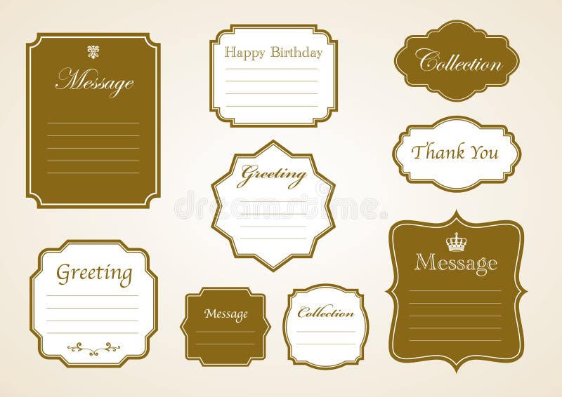 Message frame set stock vector. Illustration of style - 99657507